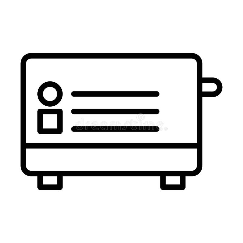 Toaster Icon Linear Logo Mark in Black and White Stock Illustration ...