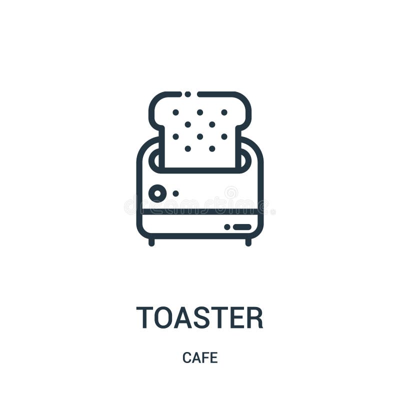 Toaster Icon Vector from Cafe Collection. Thin Line Toaster Outline ...