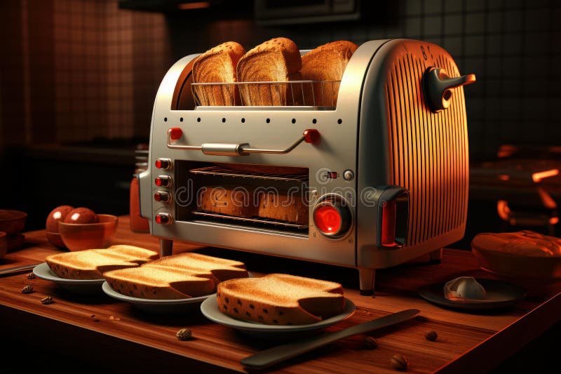 Toaster Kitchen. Generate Ai Stock Photo - Image of bakery, bread ...