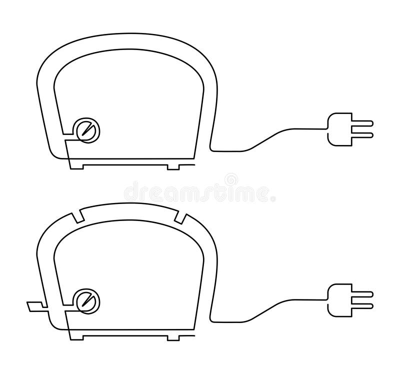 Toaster Continuous Line Drawing Stock Illustrations – 16 Toaster ...