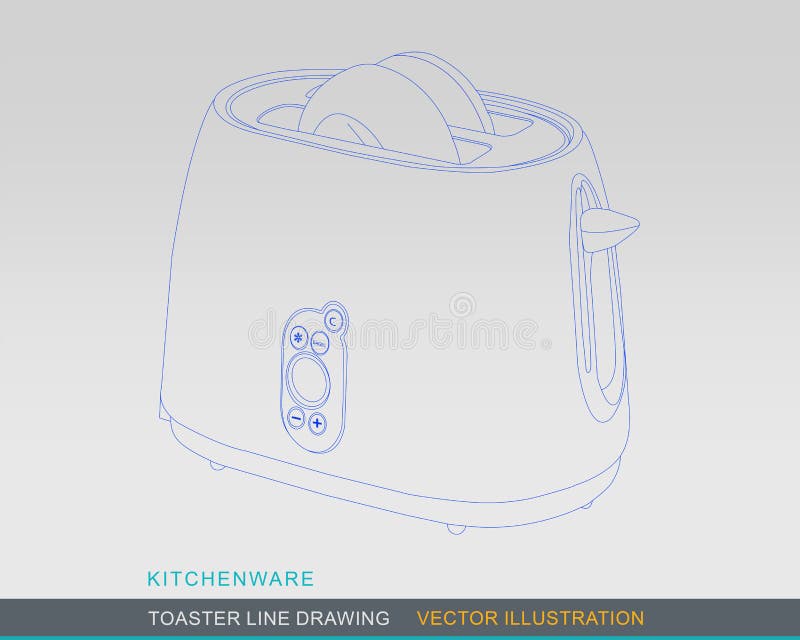 Toaster Line Drawing Concept 03 Stock Illustration - Illustration of ...
