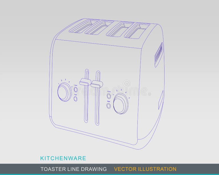 Toaster Line Drawing Concept 04 Stock Illustration - Illustration of ...