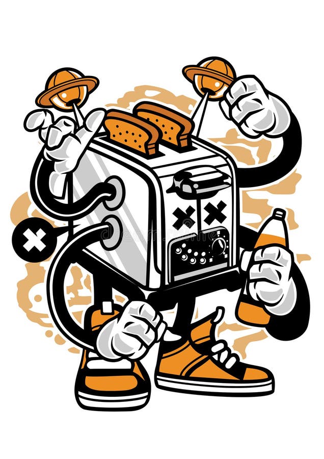 Toaster Monster stock illustration. Illustration of character - 323150644