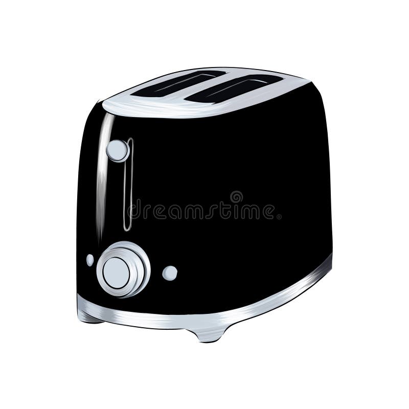 Toaster from Multicolored Paints. Splash of Watercolor, Colored Drawing ...