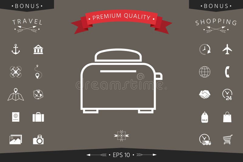 Toaster Oven linear icon stock vector. Illustration of single - 115600431