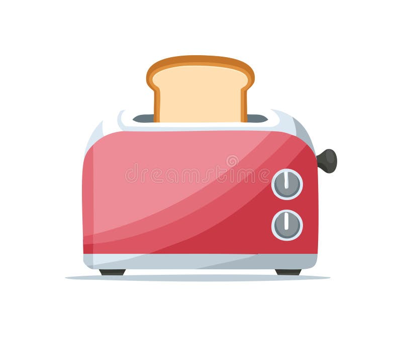 A Toaster Simple Illustration Stock Vector - Illustration of bread ...