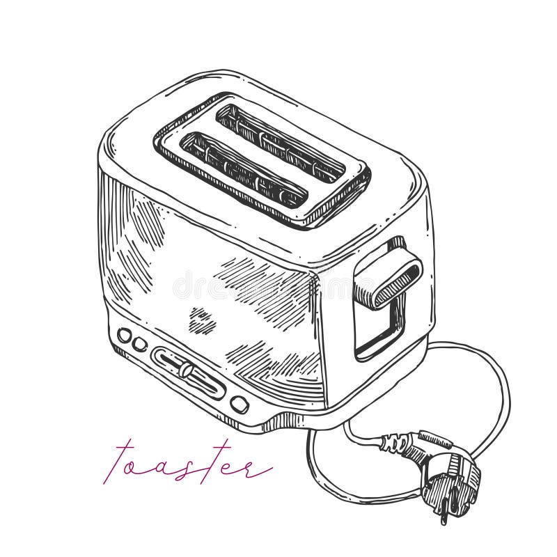 Toaster sketch stock vector. Illustration of warm, diner - 22595842