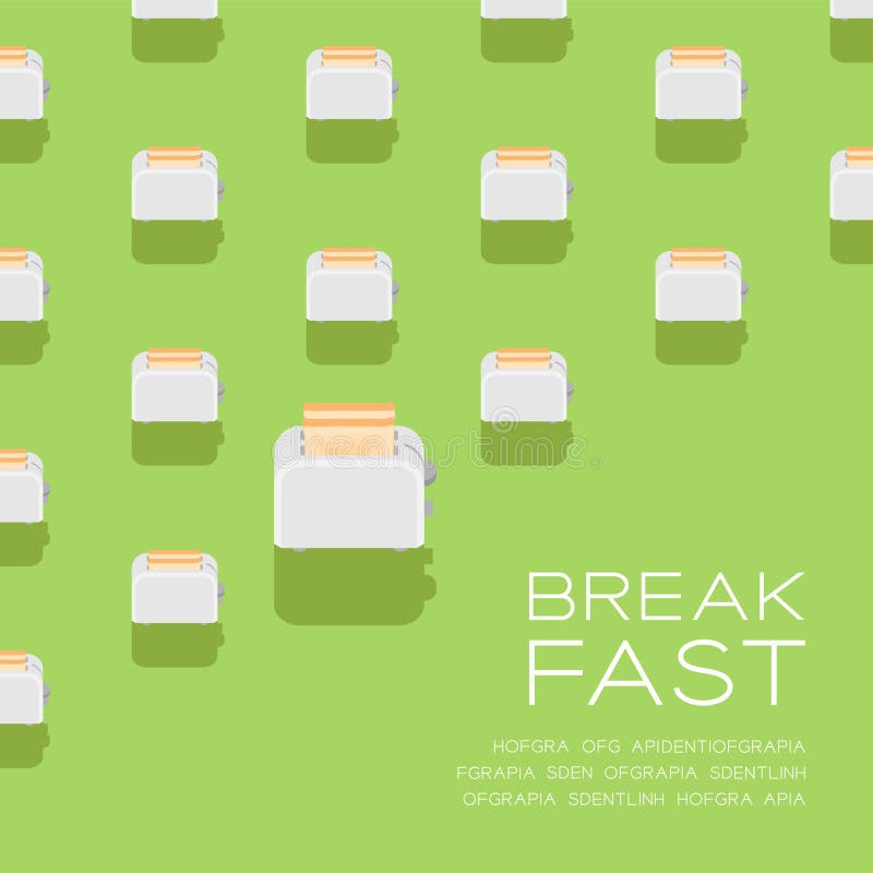 Toaster with Slice Bread 3D Isometric Pattern, Breakfast Bakery Concept ...