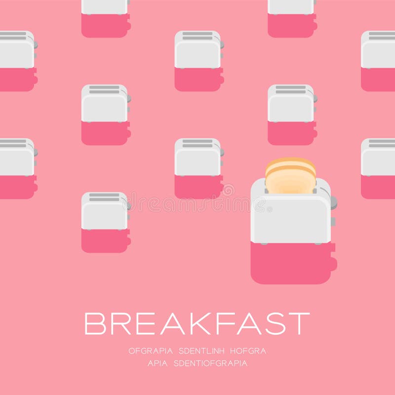 Toaster with Slice Bread 3D Isometric Pattern, Breakfast Bakery Concept ...