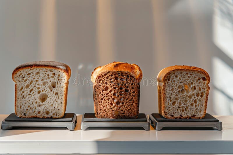 A Toaster with Three Slices of Bread Inside, Perfect for a Breakfast or ...