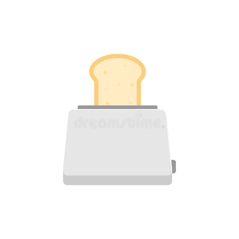 A Toaster with Toast Flat Design Vector Illustration. Retro Design ...