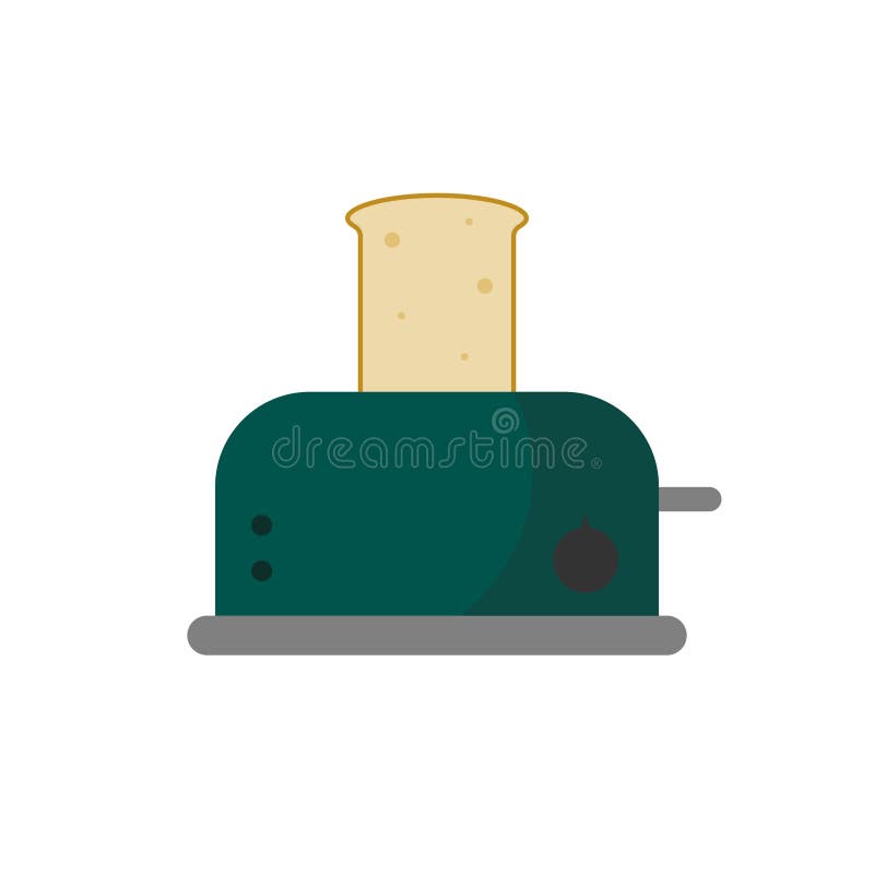 A Toaster with Toast Flat Design Vector Illustration. Retro Design ...