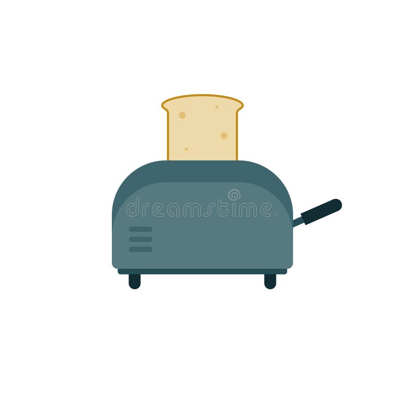 A Toaster with Toast Flat Design Vector Illustration. Retro Design ...
