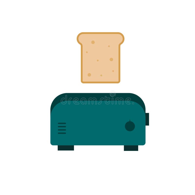A Toaster with Toast Flat Design Vector Illustration. Retro Design ...