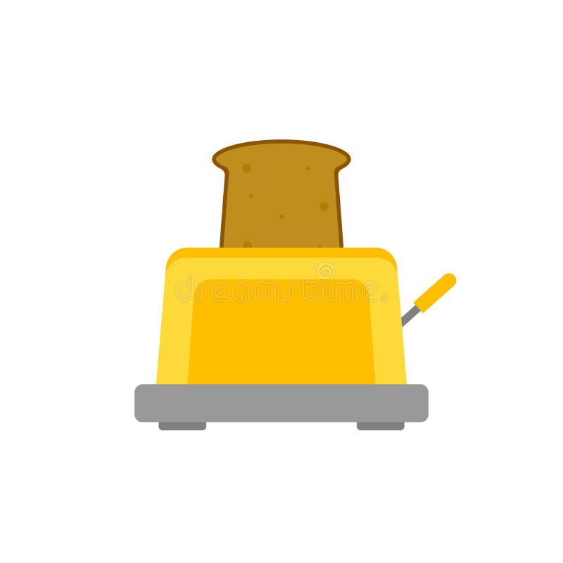 A Toaster with Toast Flat Design Vector Illustration. Retro Design ...