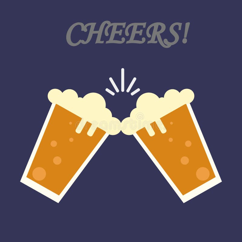 Toasting Craft Beer Bottle Icon Isolated on Background. Cheers ...