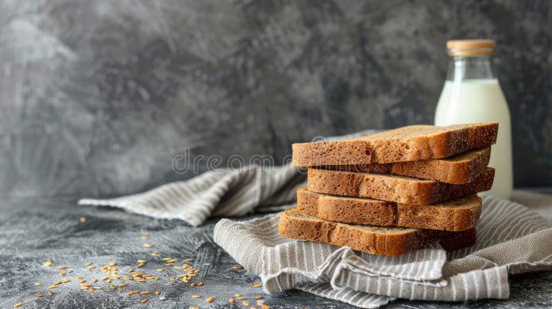 Toasting Tradition: a Loaf of Bread and a Bottle of Milk Stock Image ...