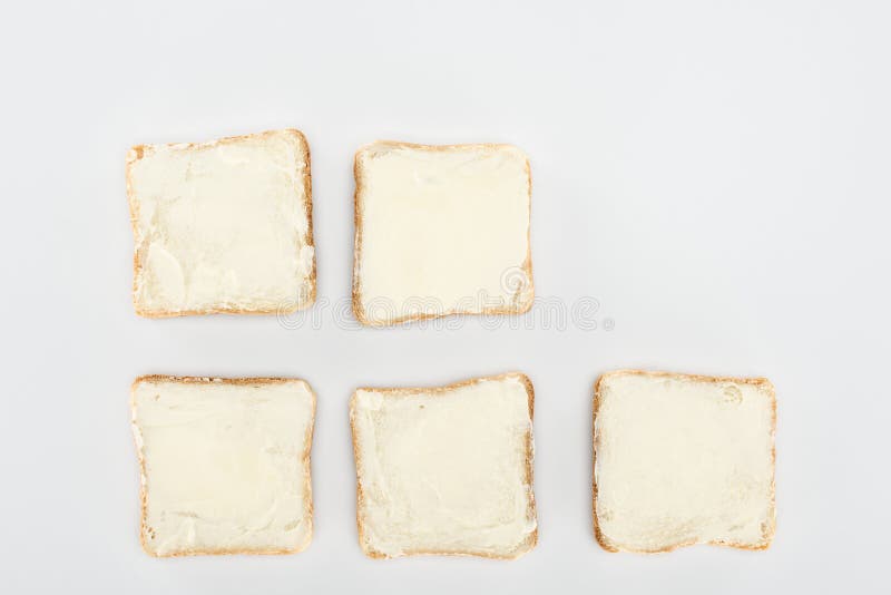 Top View of Fresh Toasts with Butter Stock Image - Image of slices ...