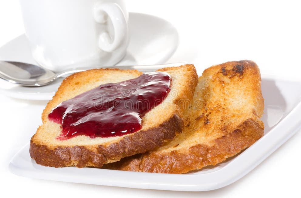 Toasts and coffee stock image. Image of liquid, white - 14685715