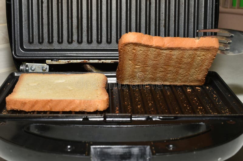 Toasts Cooked on an Electric Grill. Stock Image - Image of food ...