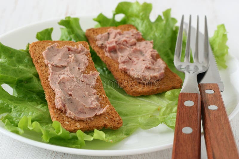Toasts with pate stock image. Image of eating, bread - 22210841