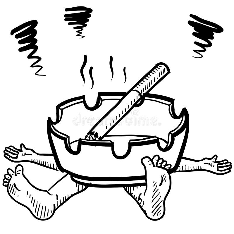 Tobacco addiction sketch stock vector. Illustration of doodles - 23920520