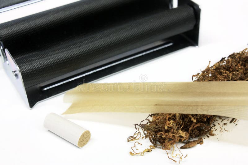 Tobacco with Filter and Rolling Machine Stock Photo - Image of botany ...
