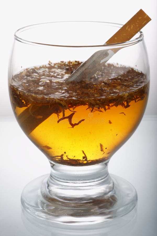 Tobacco Flavored Tea Cigarette As Straw Stock Image - Image of nicotine ...