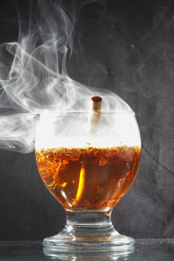 Tobacco Flavored Tea Cigarette As Straw Close-up Stock Image - Image of ...