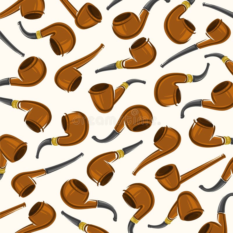Tobacco Pipes Background, Pattern Set. Collection Icon Tobacco Pipes ...