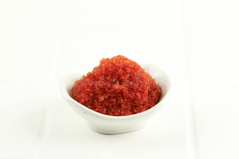 Tobiko, Japanese Flying Fish Caviar Stock Image - Image of asian ...