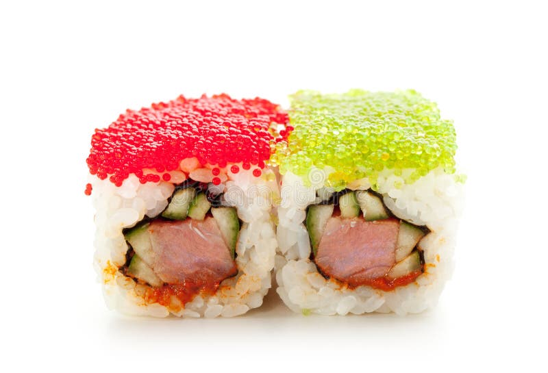 Tobiko Spicy Roll stock photo. Image of maki, cucumber - 23271766