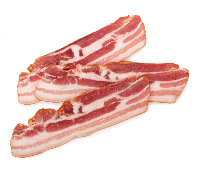 Tocino Crudo Aislado En El Fondo Blanco Imagen de archivo - Imagen de ...