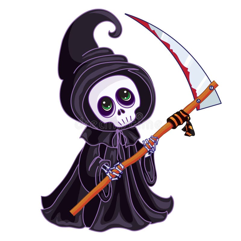 Tod Mit Einer Sense in Seinen Händen Auf Weiß Vektor Abbildung ...