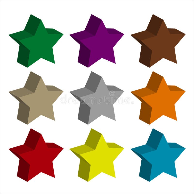 Toda a Cor Do ícone Da Estrela Com Fundo Claro Ilustração do Vetor ...