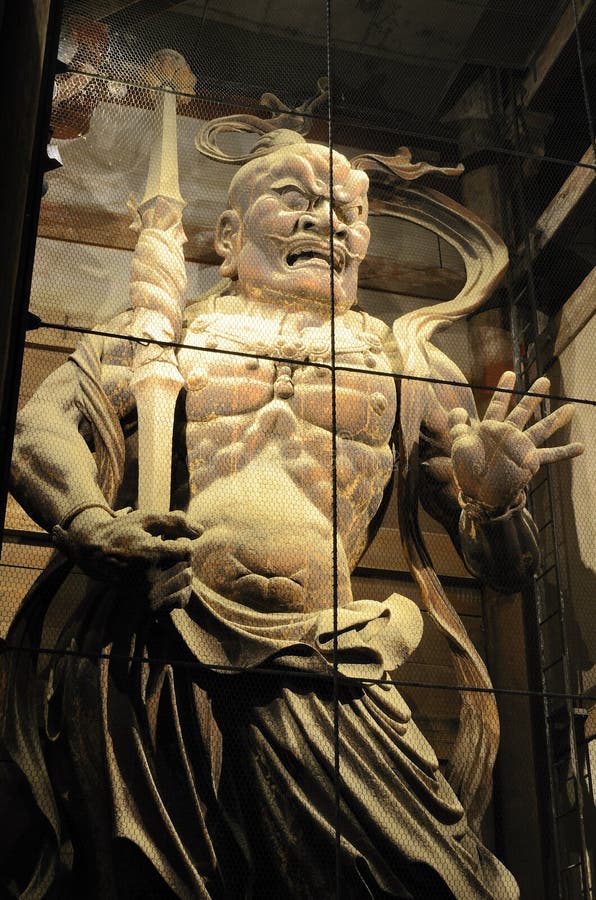 Todaiji Temple Demon Gaurd in Nara, Japan Stock Image - Image of ...
