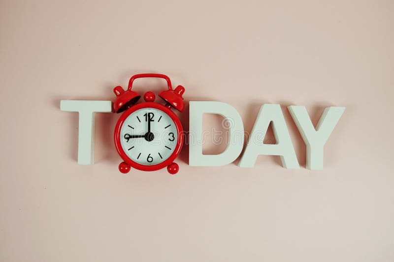 Today Alphabet Letters Alarm Clock Light Pink Background Stock Photos ...