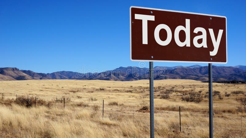 Today brown road sign stock illustration. Illustration of crossroads ...