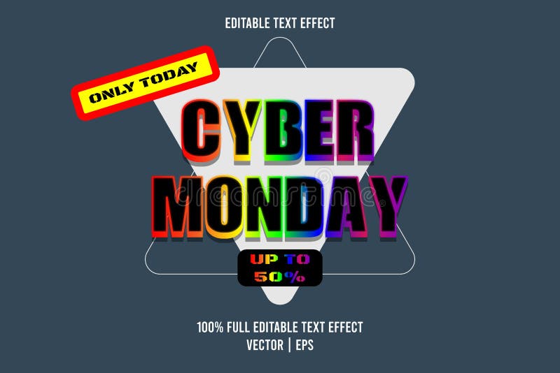 Only Today Cyber Monday Up To 50 Editable Text Effect Rainbow Color ...