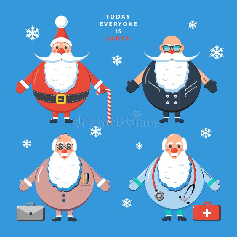 Today Everyone is Santa. Color Vector Illustration. Stock Vector ...