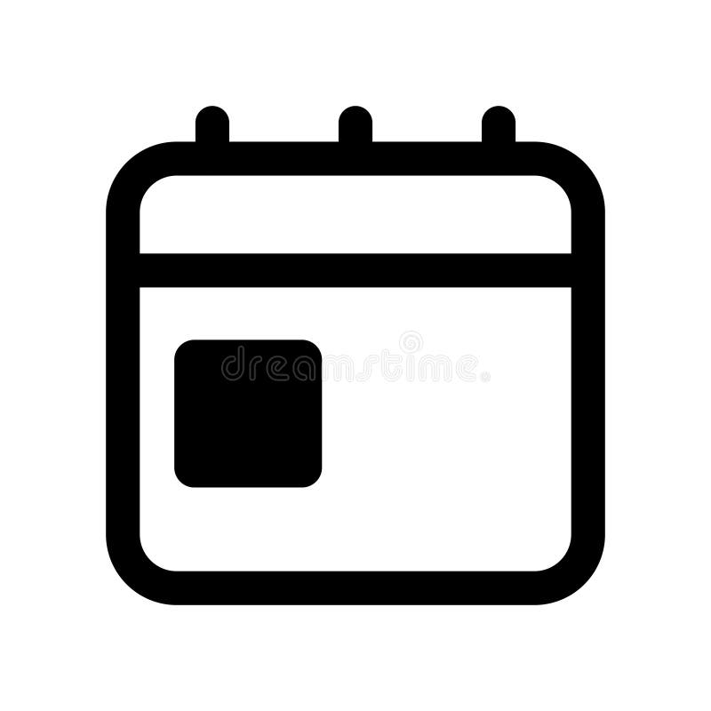 Today Icon Line Isolated on White Background. Black Flat Thin Icon on ...