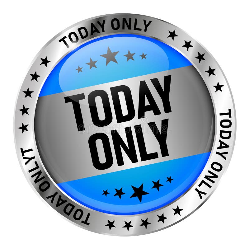 Today only Isolated Blue Silver Illustration Icon Web Badge Stock ...