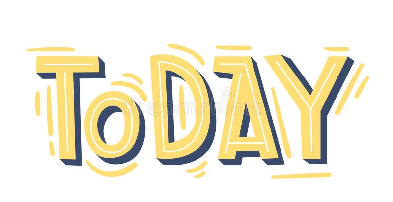 `Today` Lettering. Modern Hand-written Text. Sticker for Planner ...