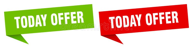 Today Offer Banner. Today Offer Speech Bubble Label Set Stock Vector ...