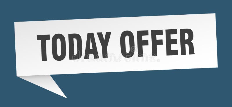 Today Offer Banner. Today Offer Speech Bubble Stock Vector ...