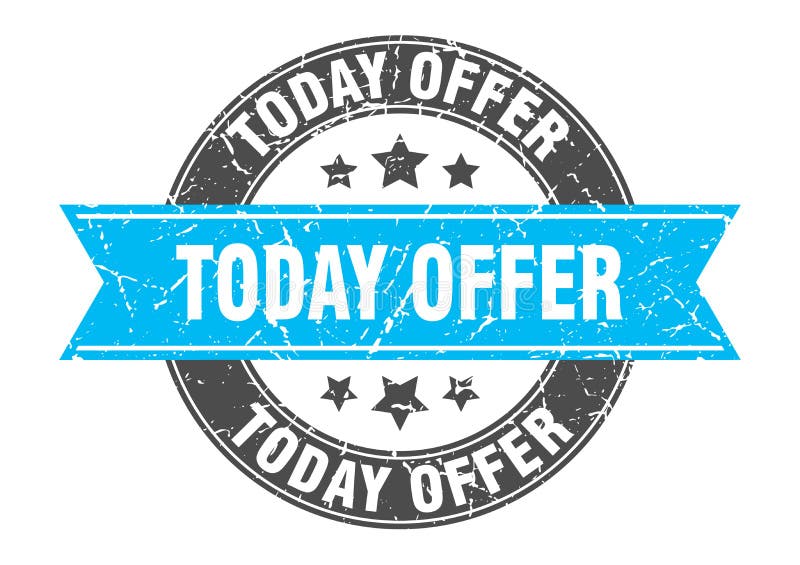 Today Offer Round Stamp with Ribbon. Label Sign Stock Vector ...