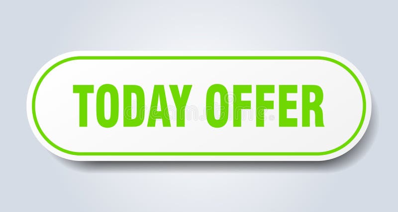 Today Offer Button. Sticker. Banner. Rounded Glass Sign Stock Vector ...