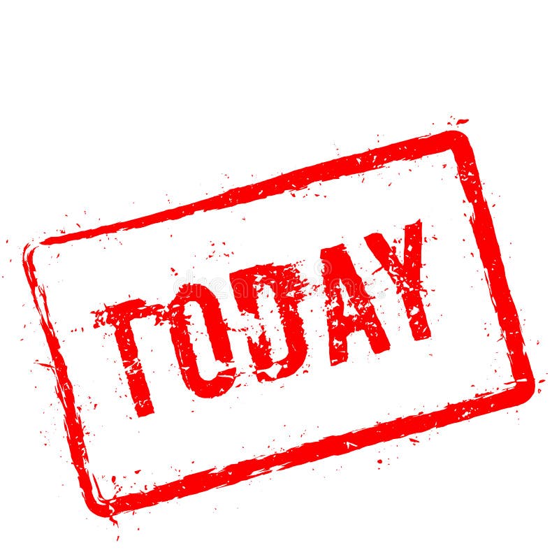 Today Rubber Stamp Isolated on White Background. Stock Vector ...