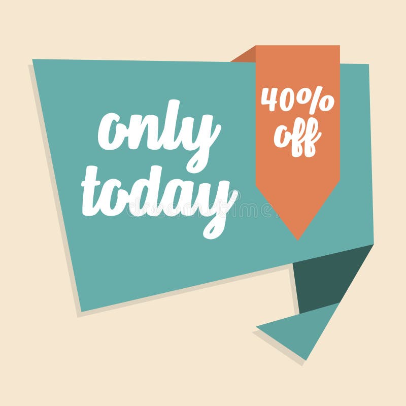 Only Today. Ribbon Banner in a Flat Design Stock Illustration ...