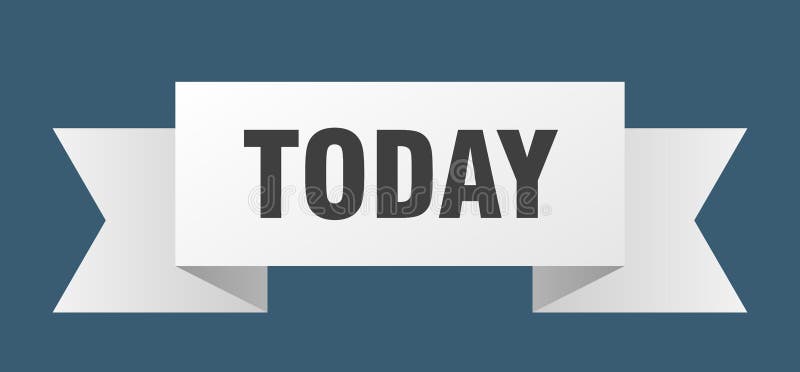 Today ribbon. stock vector. Illustration of flat, white - 153854084